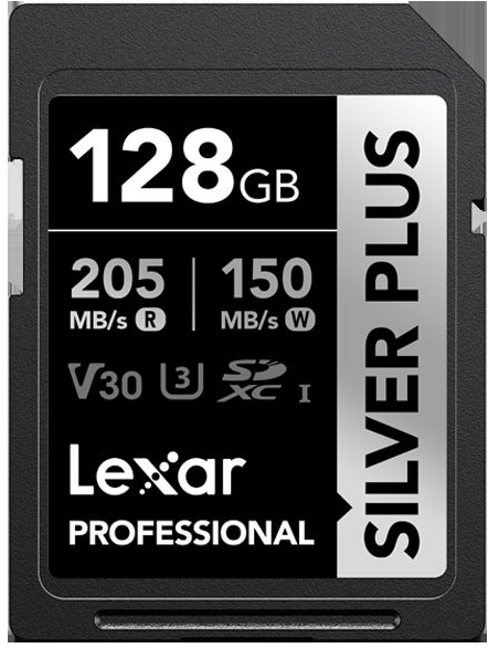 Lexar SD Silver Plus UHS-1 128GB V30 R205/W150MB/s Foto de Vakman