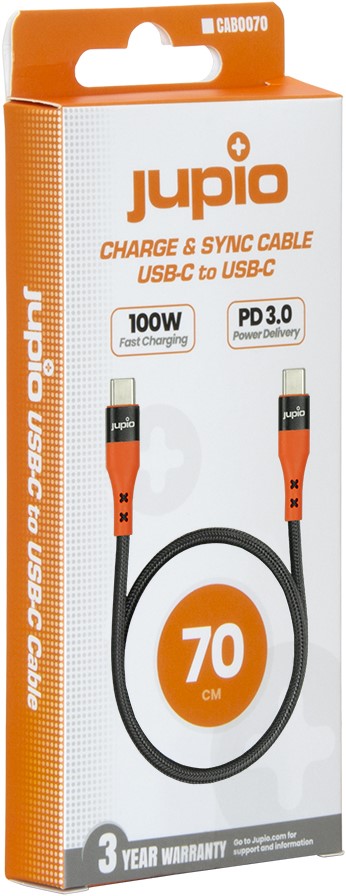 Jupio USB-C to USB-C cable 70cm (100W USB 2.0) Foto de Vakman